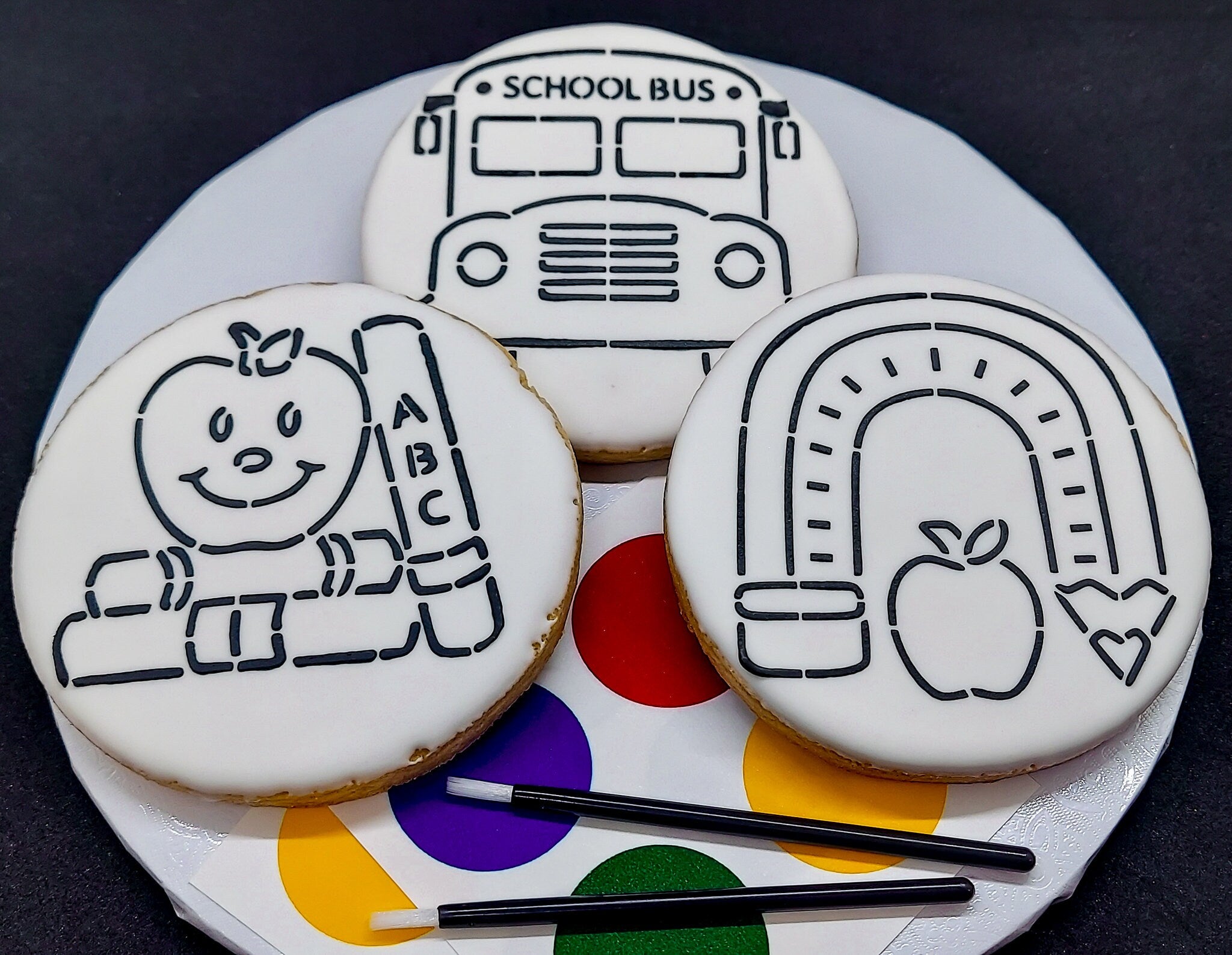 Paint-Your-Own School Themed Cookies (1 Dozen) – Storybook Bakery, Shipped!